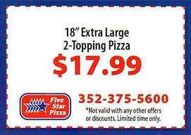 $3 Off Five Star Pizza Coupons & Deals (Mar 2025)