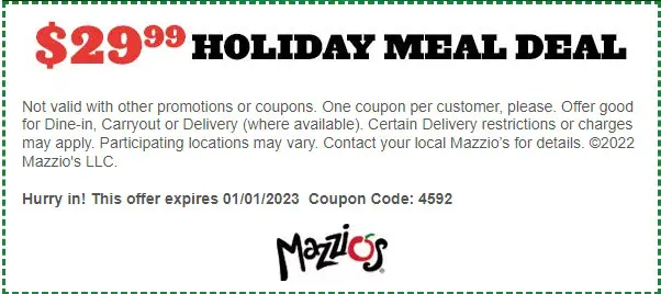 $3 Off Mazzio's Coupons, Promo Codes & Deals (Dec 2022)