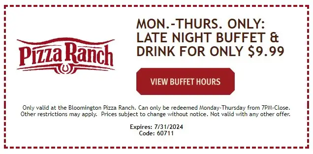 10% Off Pizza Ranch Coupons, Promo Codes & Deals (Jul 2024)