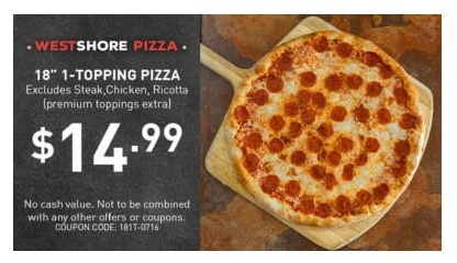 $2 Off Westshore Pizza Coupons & Deals (Sep 2025)
